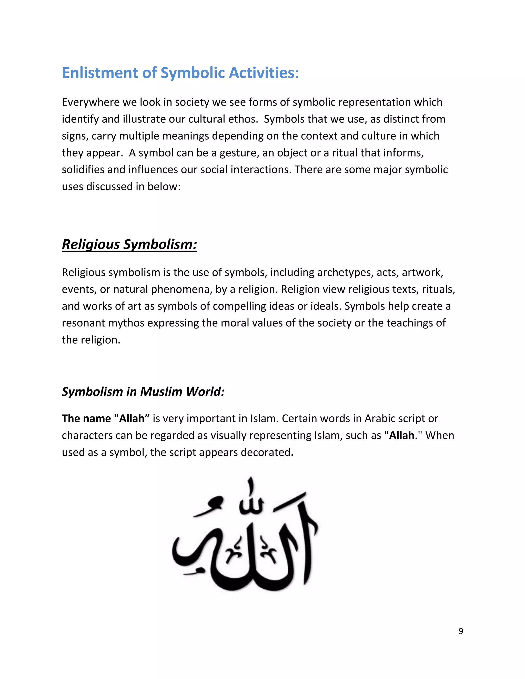 ROLE AND SIGNIFICANCE OF SYMBOLS | DOCX
