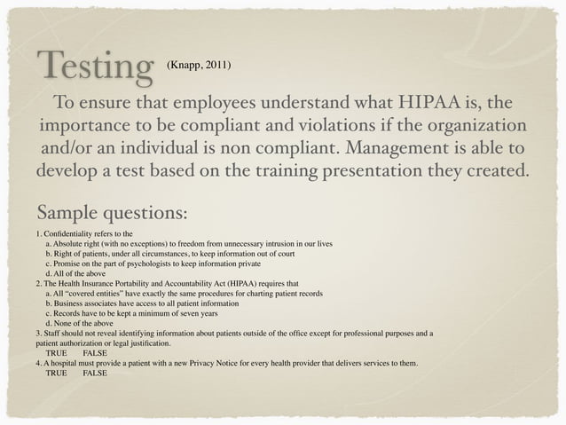 Sample HIPAA Training | PPT