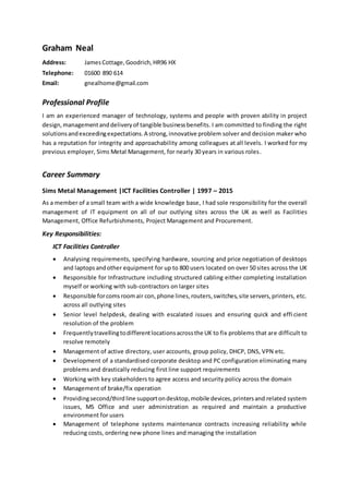 Graham Neal CV3 | PDF