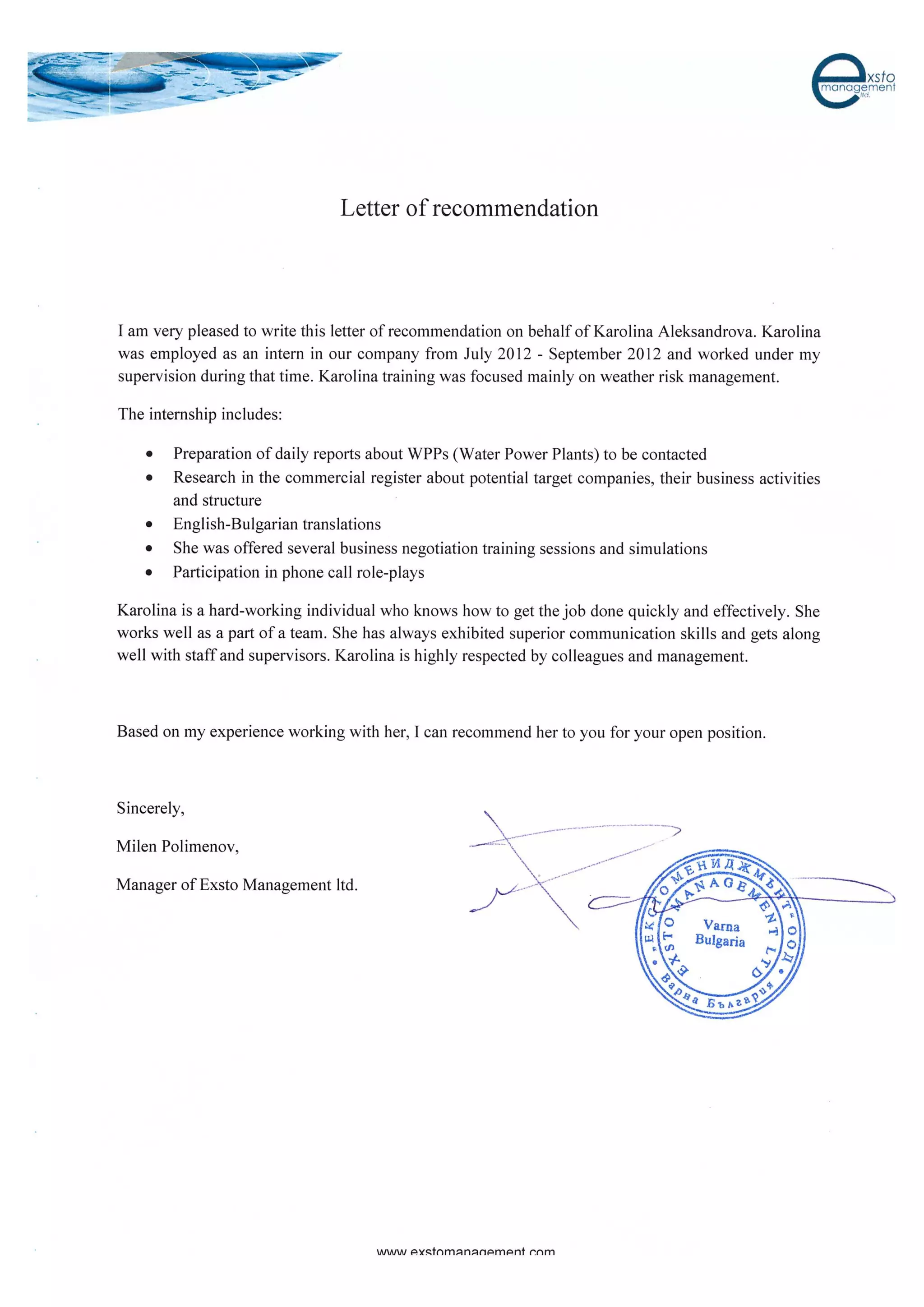 letter of recommendatoin | PDF