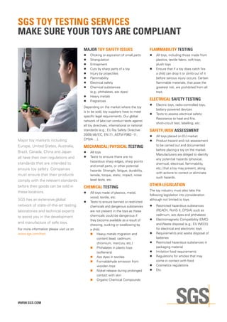 SGS Toy Testing Services and Labs A4 EN 15 V1 | PDF