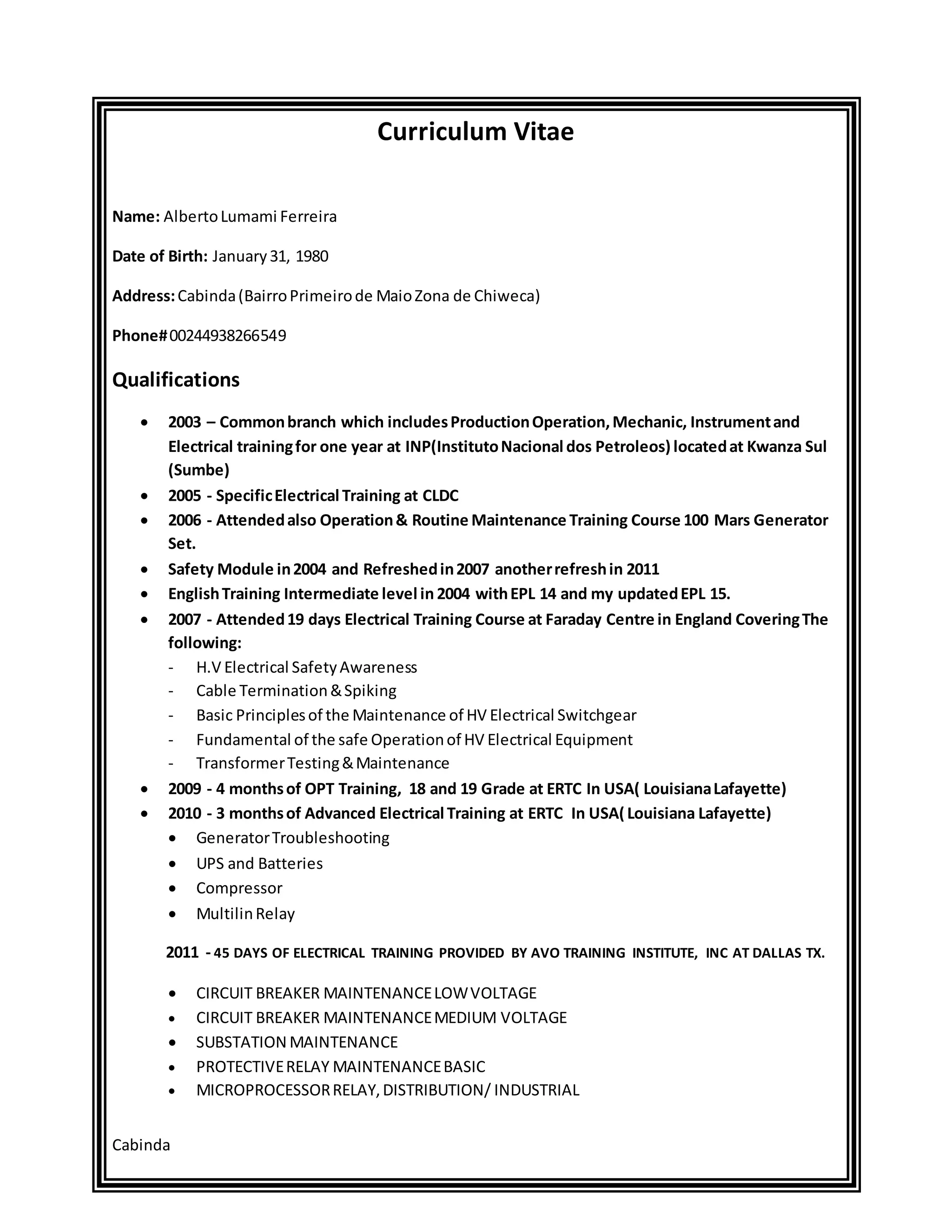 Curriculum Vitae Actualizado | PDF