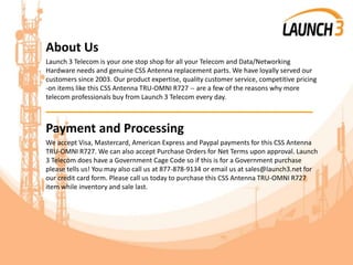 CSS Antenna TRU-OMNI R727 | PPTX