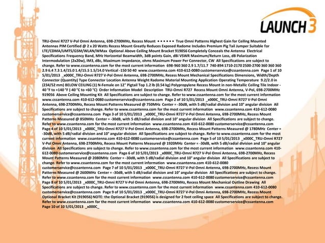 CSS Antenna TRU-OMNI R727 | PPTX