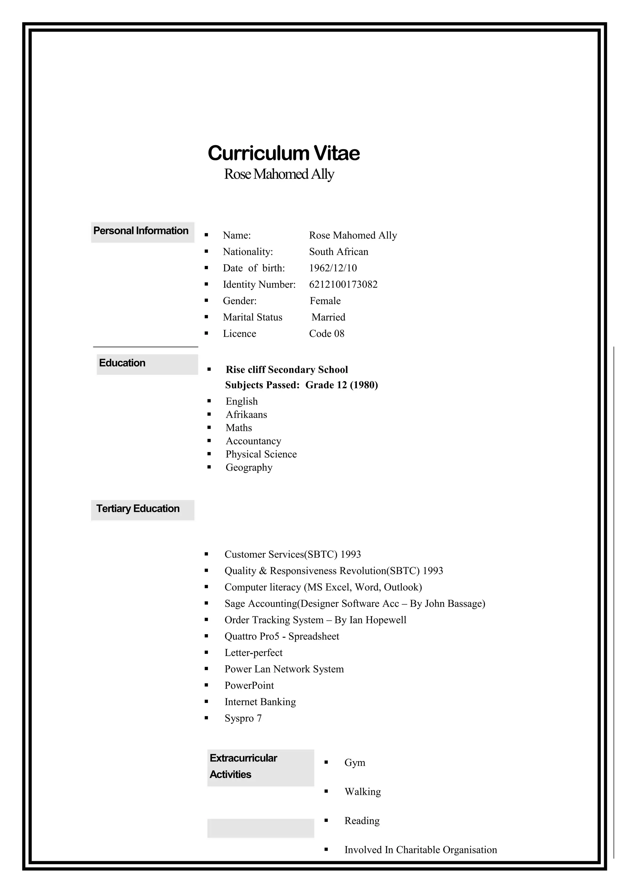 rose cv | PDF