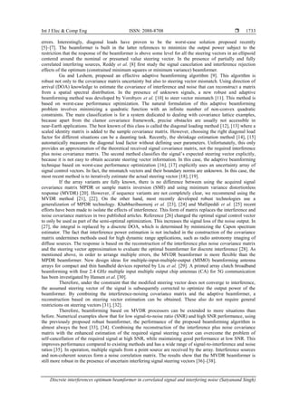 Discrete interferences optimum beamformer in correlated signal and interfering noise | PDF