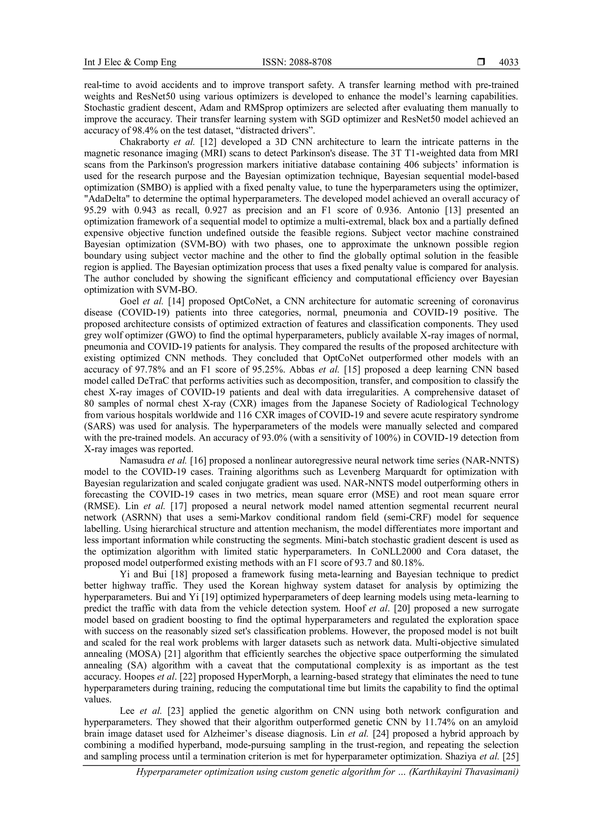 Hyperparameter Optimization Using Custom Genetic Algorithm For Classification Of Benign And