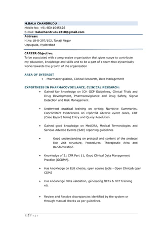 Bala Chandrudu CV | DOC