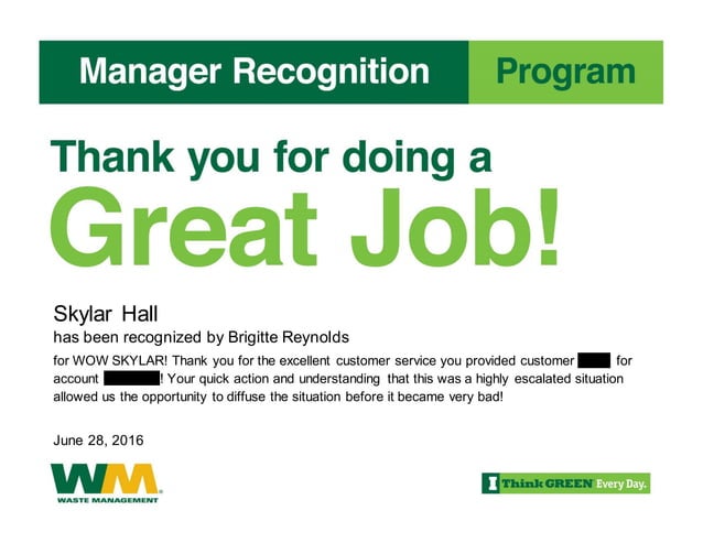 Manager Recognition Award | PPT