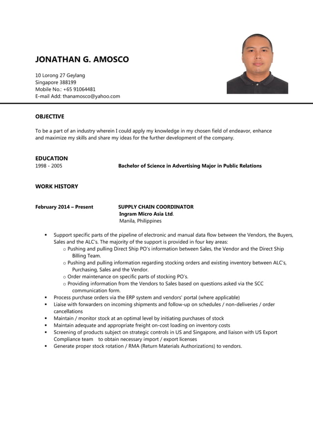Jonathan Amosco Resume | PDF | IT and Internet Support | Internet