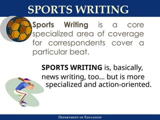 Sports Writing by SHS Teacher Roel A. Naza | PPTX