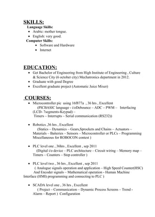 mohamed shaban - Mechatronics Engineer | DOC