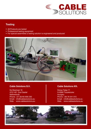 Cable Solutions | PDF