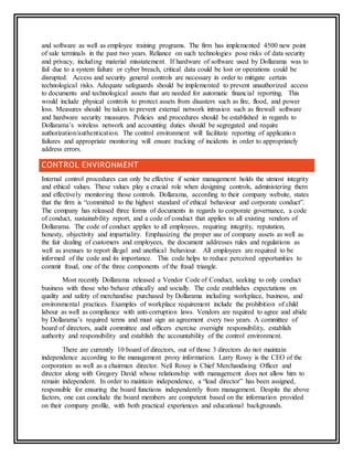 Dollarama Internal Control FInal | DOCX | Business Accounting & Finance ...