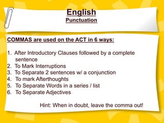 ACT-Prep-Session-English | PDF | Standardized Testing | Educational ...