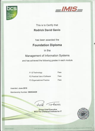 IMIS CERTICATE (2) | PDF