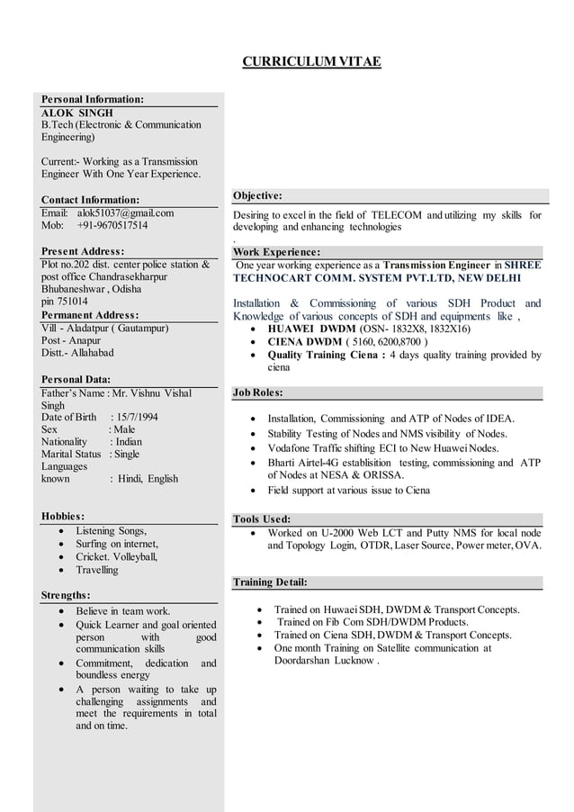 alok resume | DOCX | Computer Networking | Computing