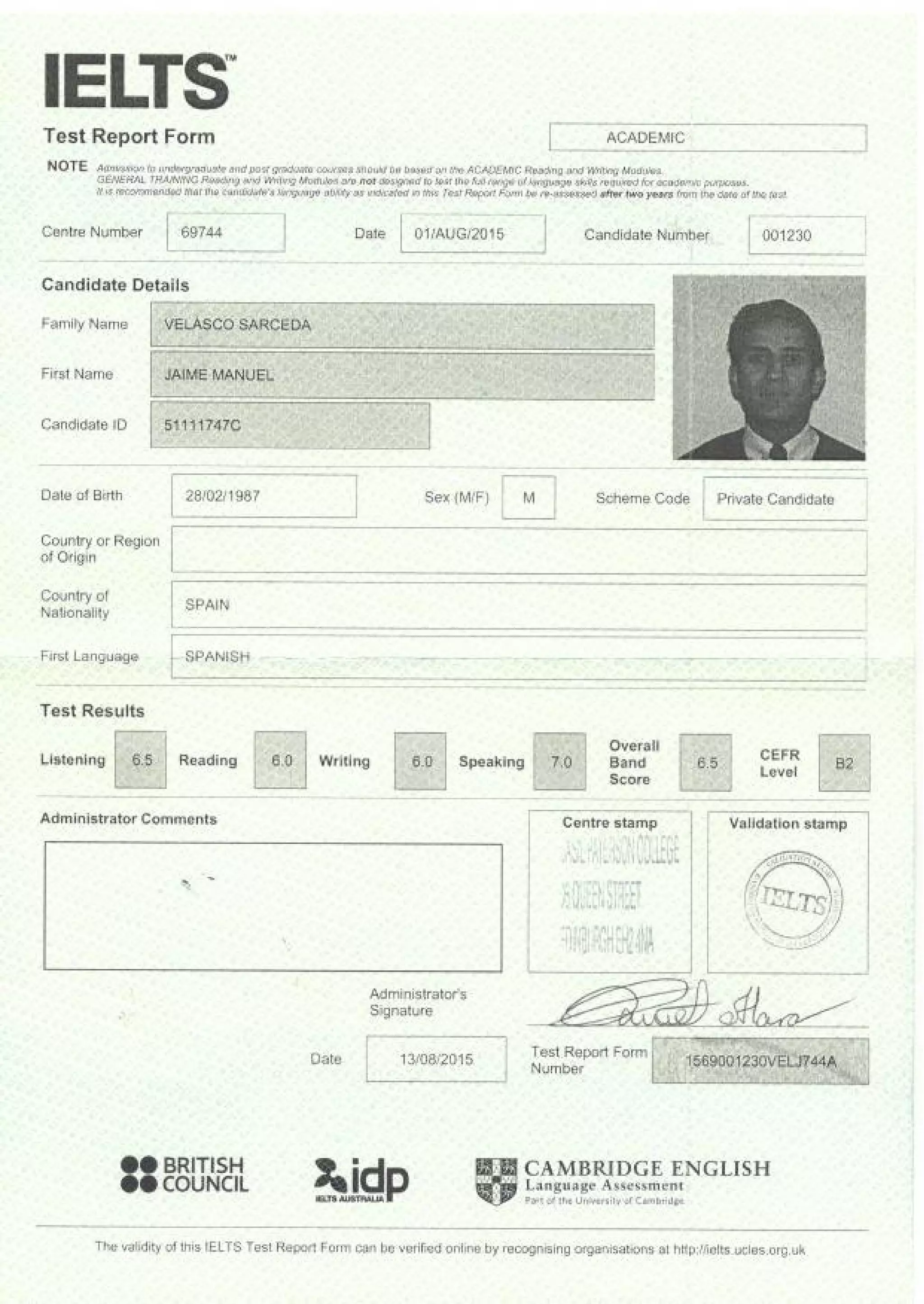 IELTS CERTIFICATE | PDF