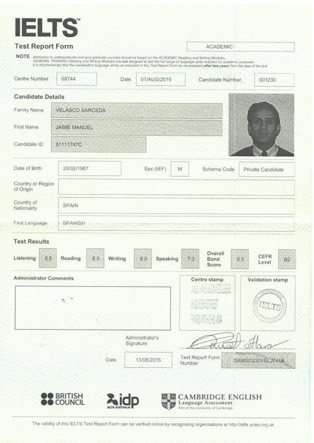 IELTS CERTIFICATE | PDF