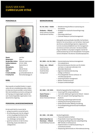 CV Guus van Kan | PDF | Business | Business and Finance