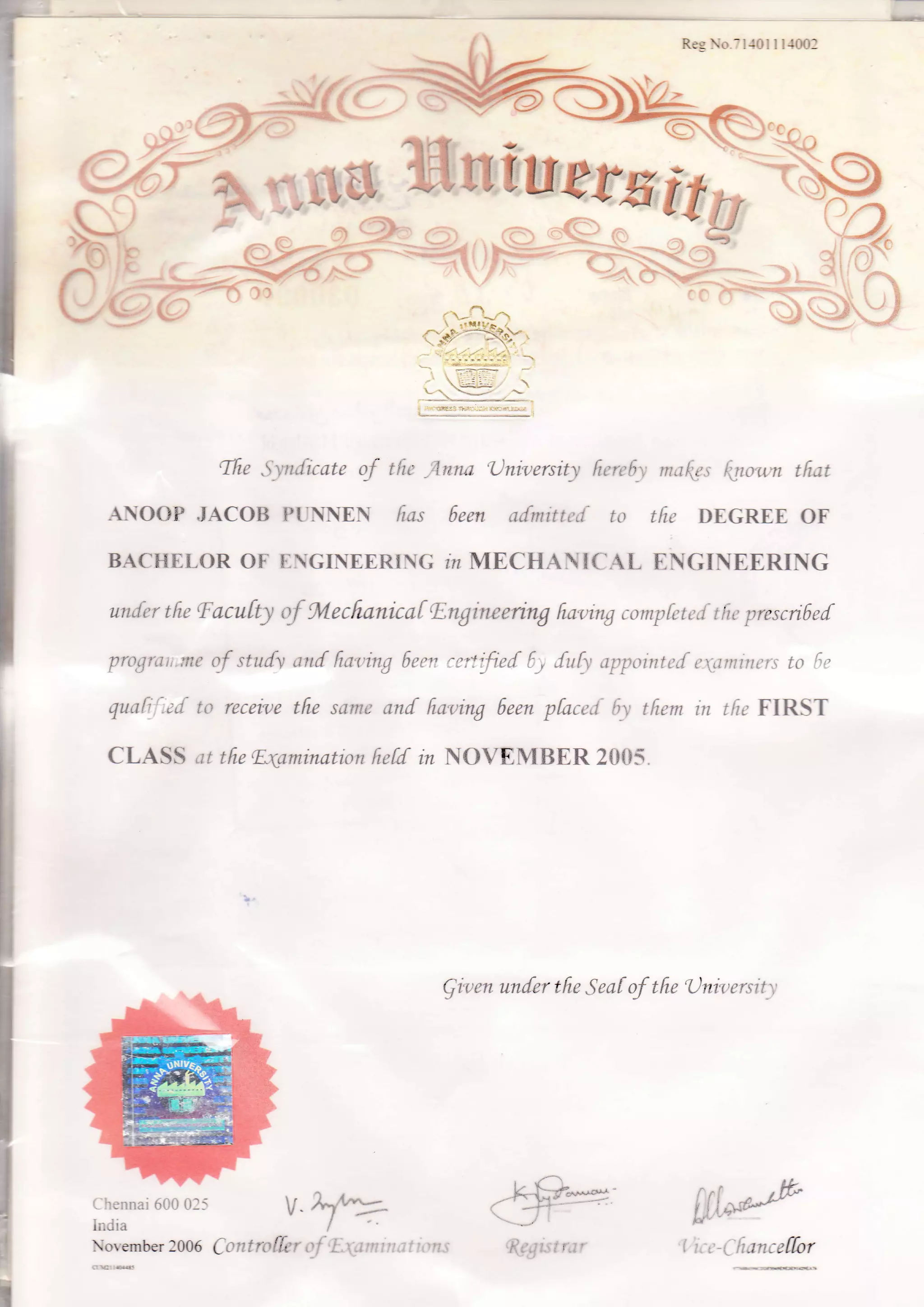 Engineering Certificate | PDF