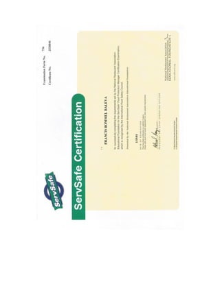 CERTIFICATE SERVE SAFE