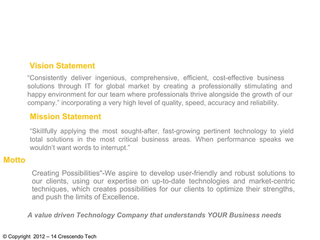 crescendo tech profiel | PPT