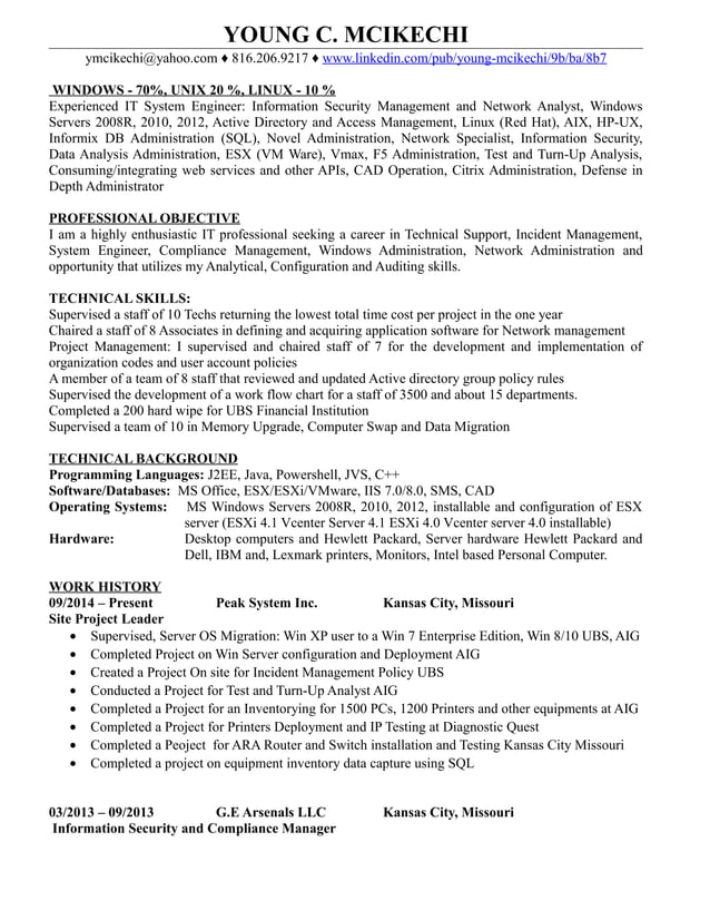 Young C. Mcikechi ResumeMcIAbIBest | DOC