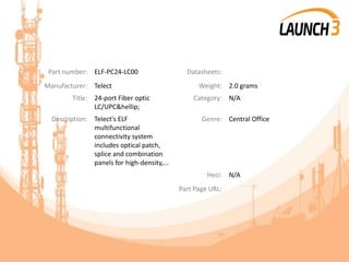 Telect ELF-PC24-LC00 | PPTX | Business | Business and Finance