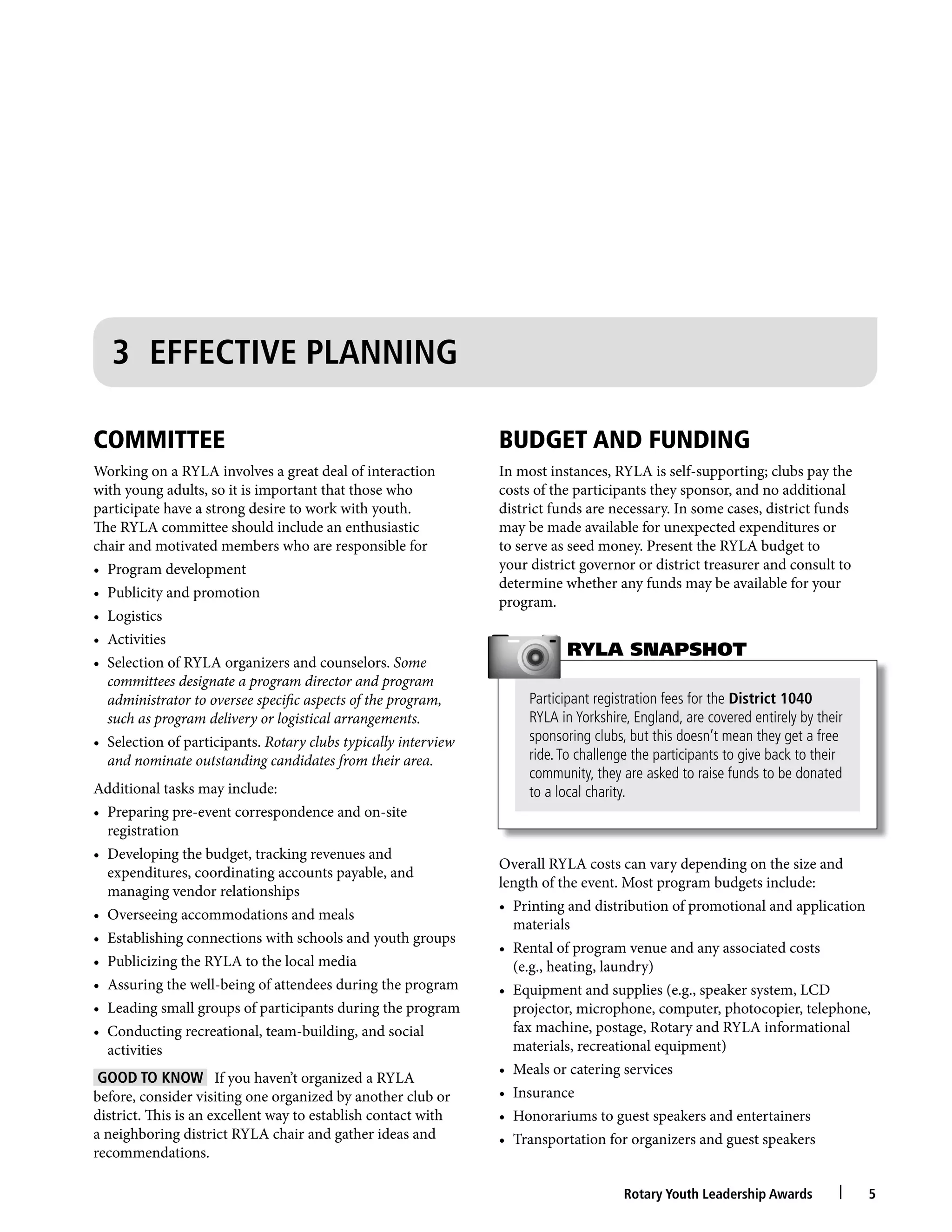 Rotary International RYLA Handbook | PDF