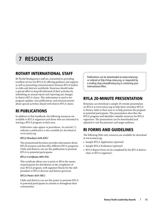Rotary International RYLA Handbook | PDF