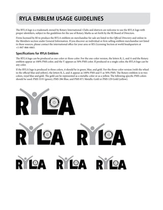 Rotary International RYLA Handbook | PDF