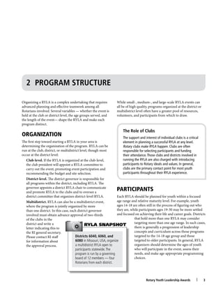Rotary International RYLA Handbook | PDF