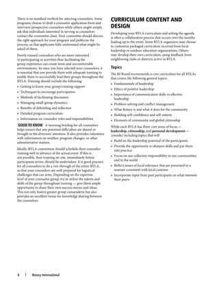 Rotary International RYLA Handbook | PDF