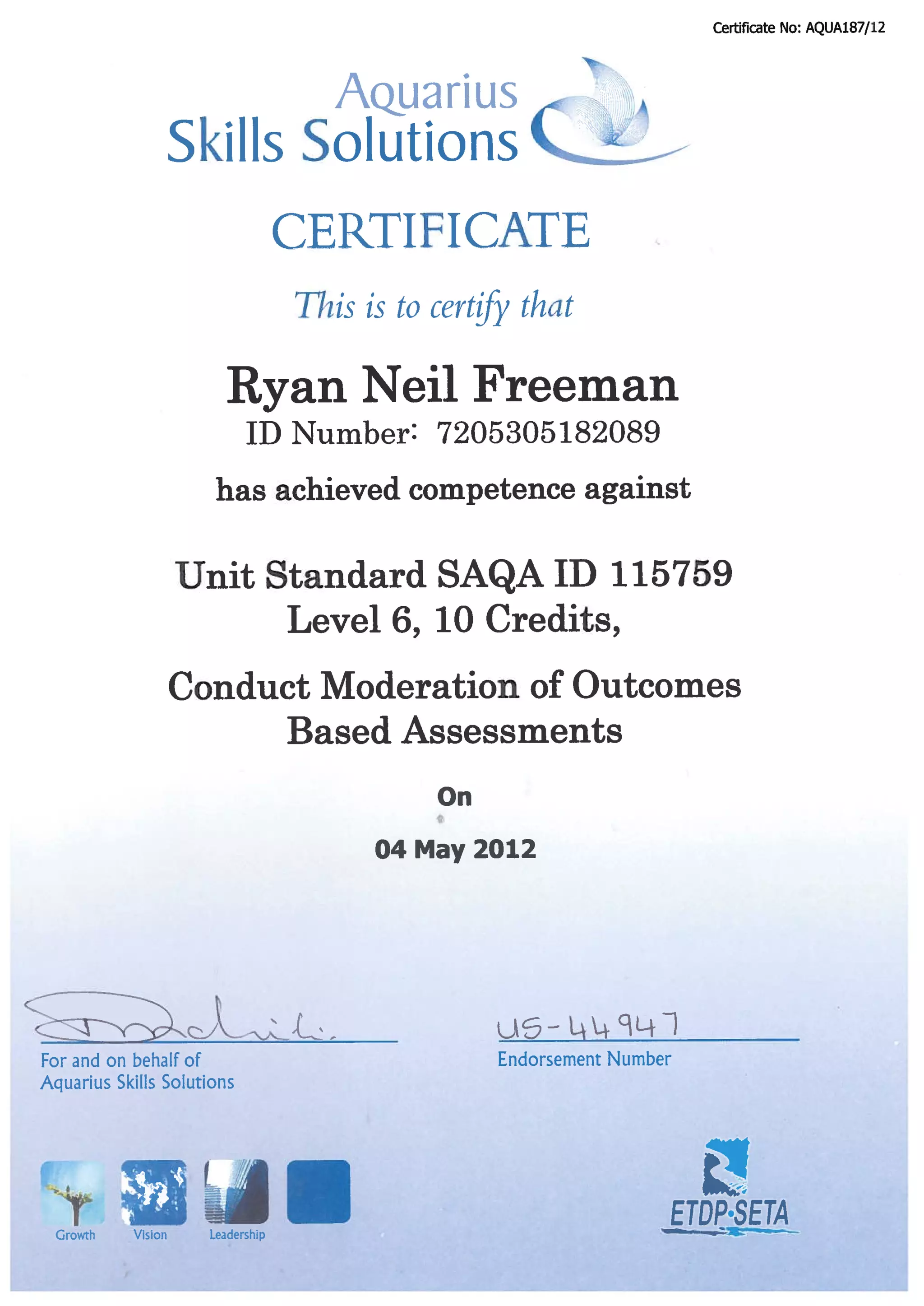 Moderator Certificate | PDF