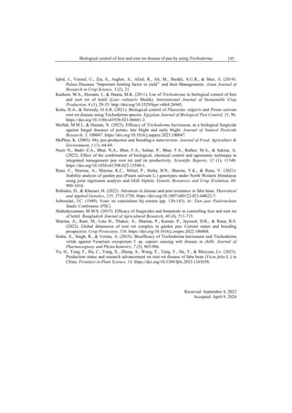 BIOLOGICAL CONTROL OF FOOT AND ROOT ROT DISEASE OF PEA (PISUM SATIVUM L ...