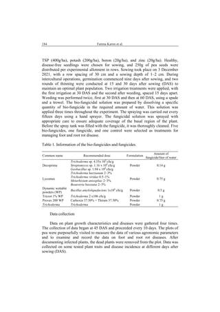 BIOLOGICAL CONTROL OF FOOT AND ROOT ROT DISEASE OF PEA (PISUM SATIVUM L ...