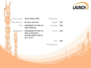 Wireless Solutions WS15-SERIES HDW | PPT