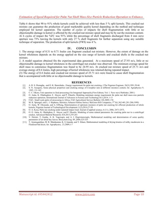 Estimation of Speed Required for Palm Nut Shell Mass-Size Particle ...