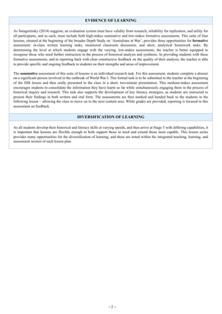 Stage 5 - Australians at War - Suite of Lesson | PDF