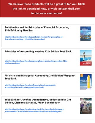 Financial and Managerial Accounting 10th Edition Needles Test Bank | PDF