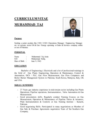 CV - M. Taj Arain | DOCX
