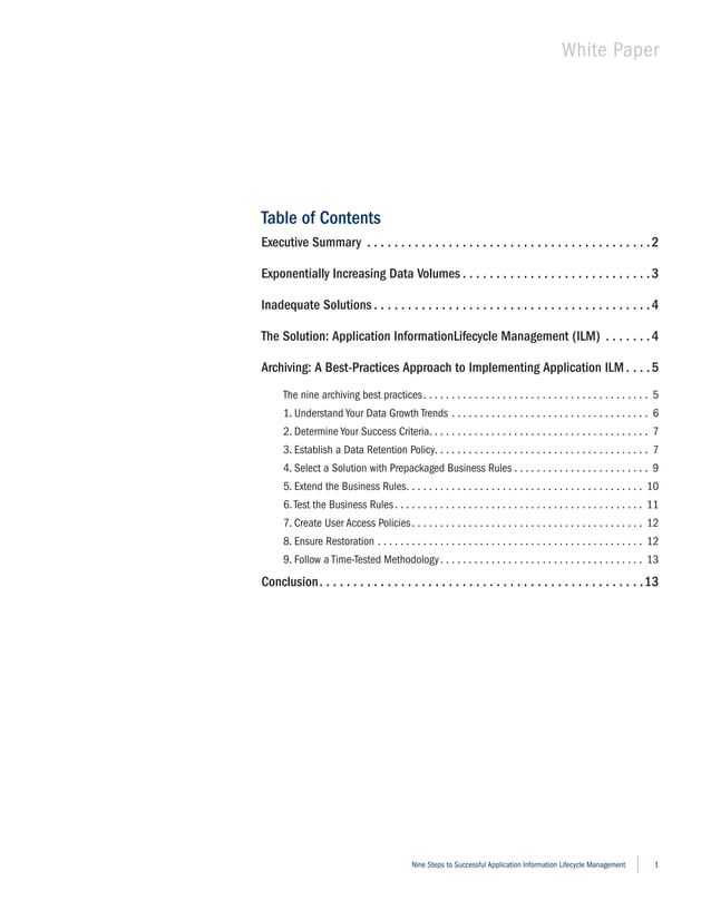9 Steps to Successful Information Lifecycle Management | PDF