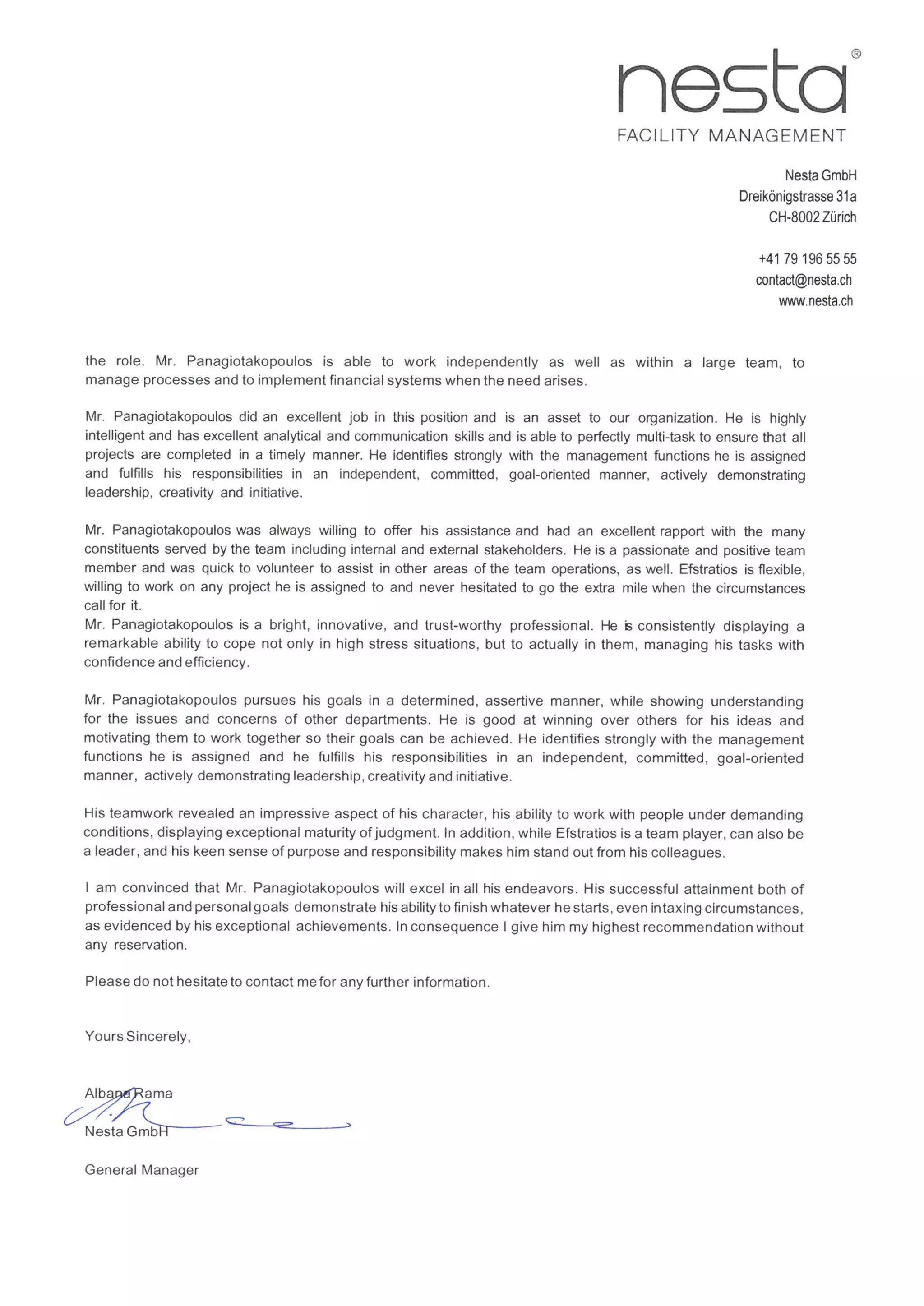 Reference Letter Nesta Controller | PDF