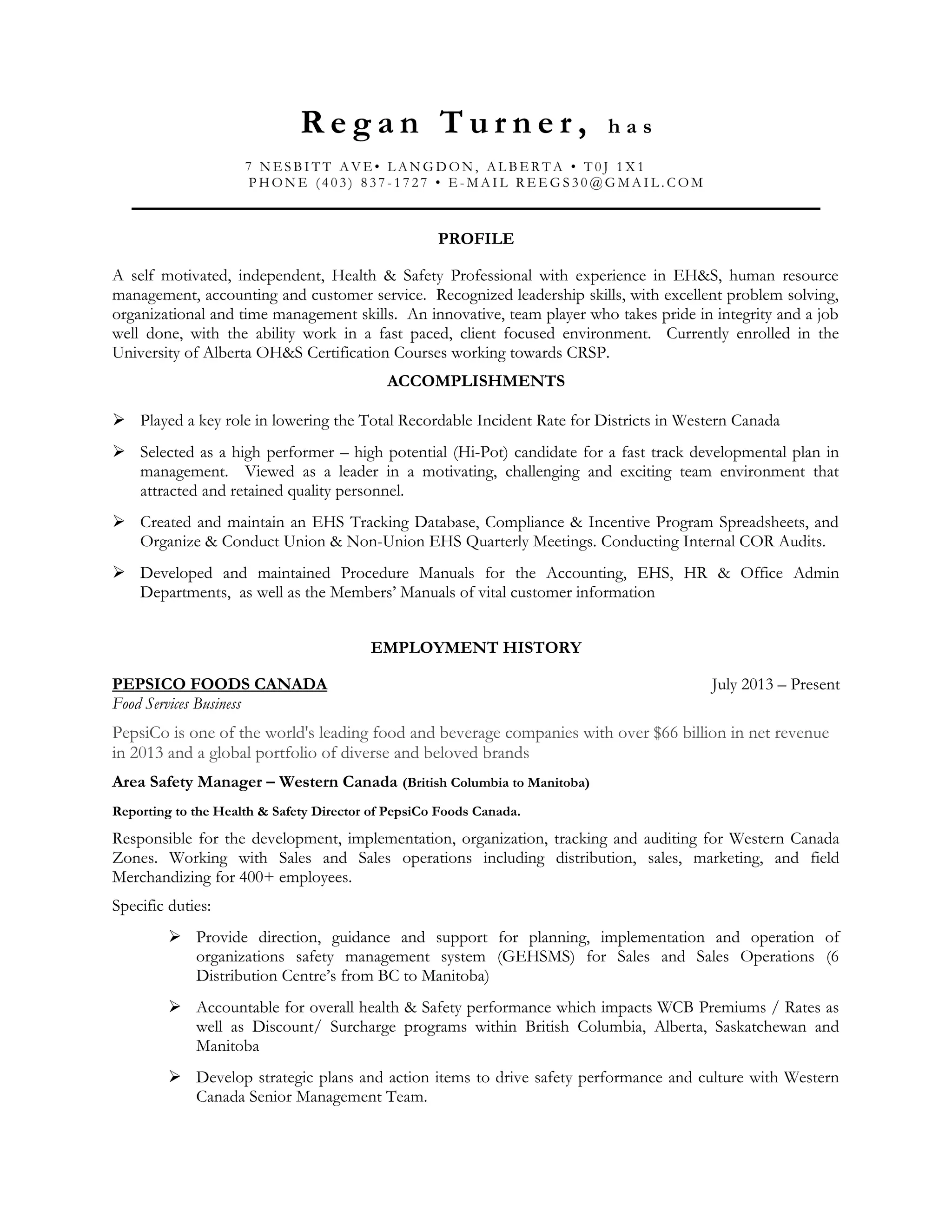 Regan Turner Resume | DOC