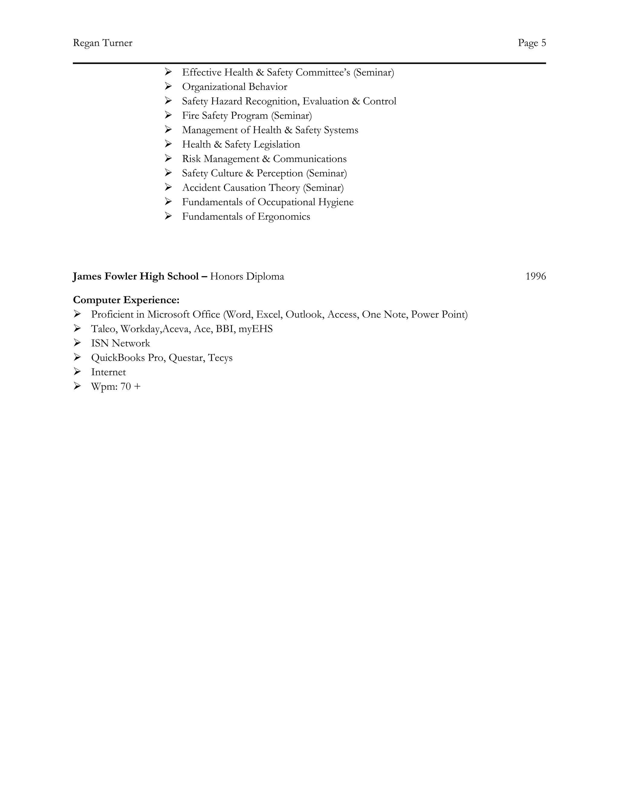 Regan Turner Resume | DOC