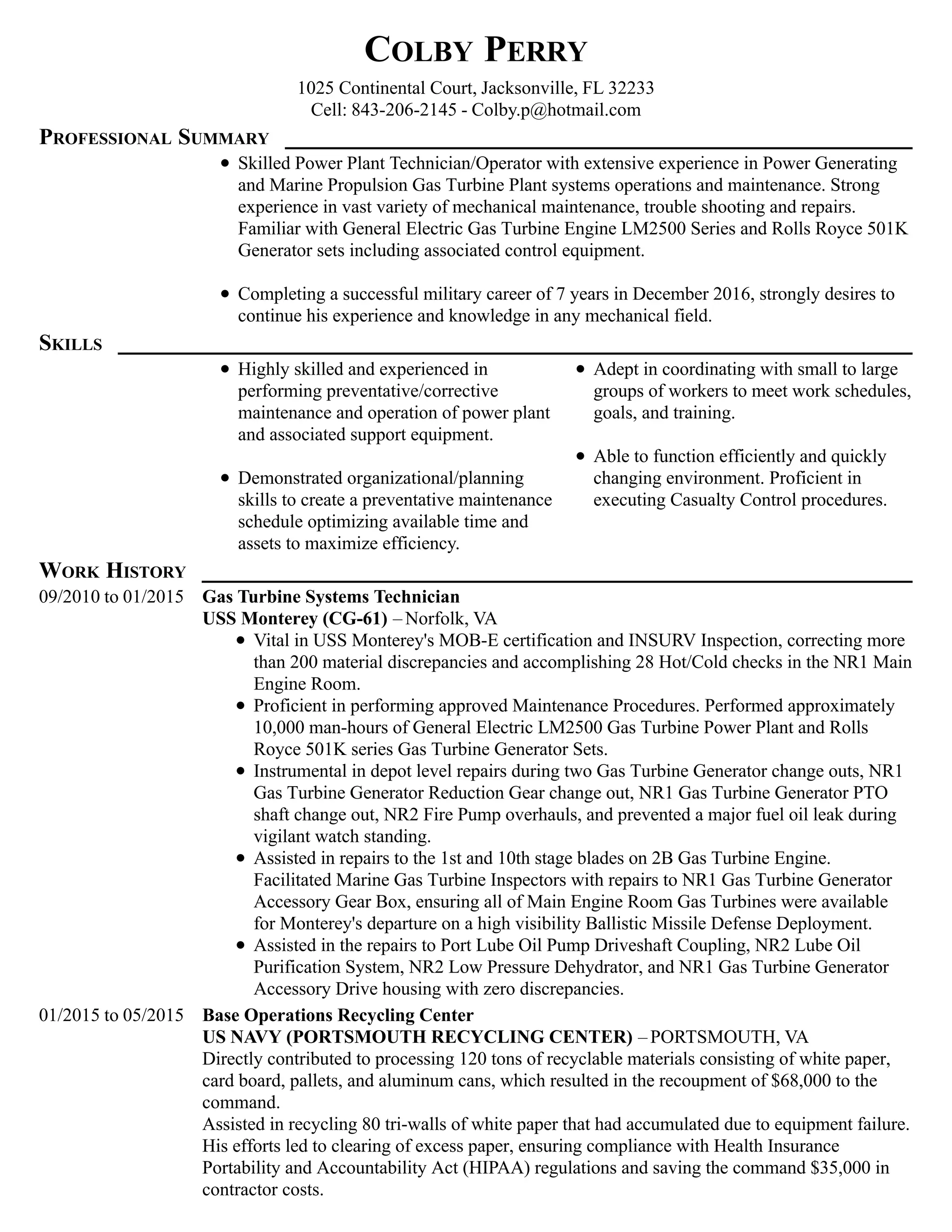 Colby Perry Resume 1 | PDF