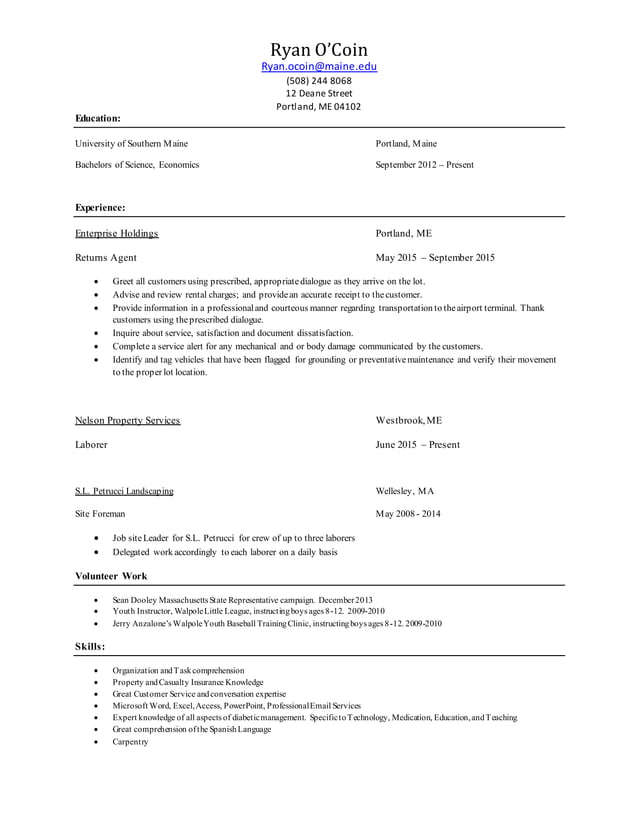 Ryan O'Coin Resume | PDF