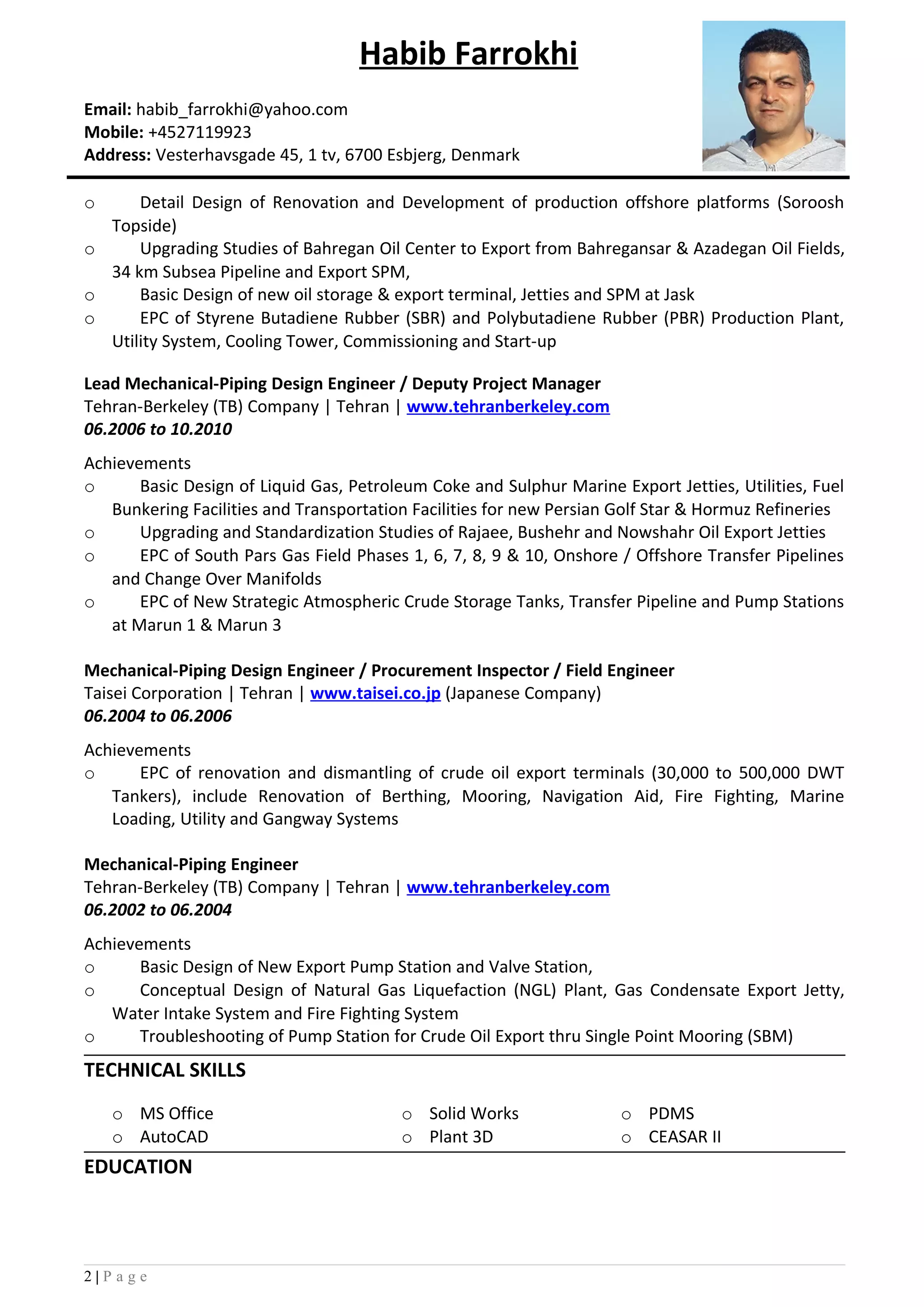 CV-2 | DOC | Civil Engineering Industry | Industries