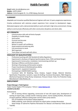 CV-2 | DOC | Civil Engineering Industry | Industries